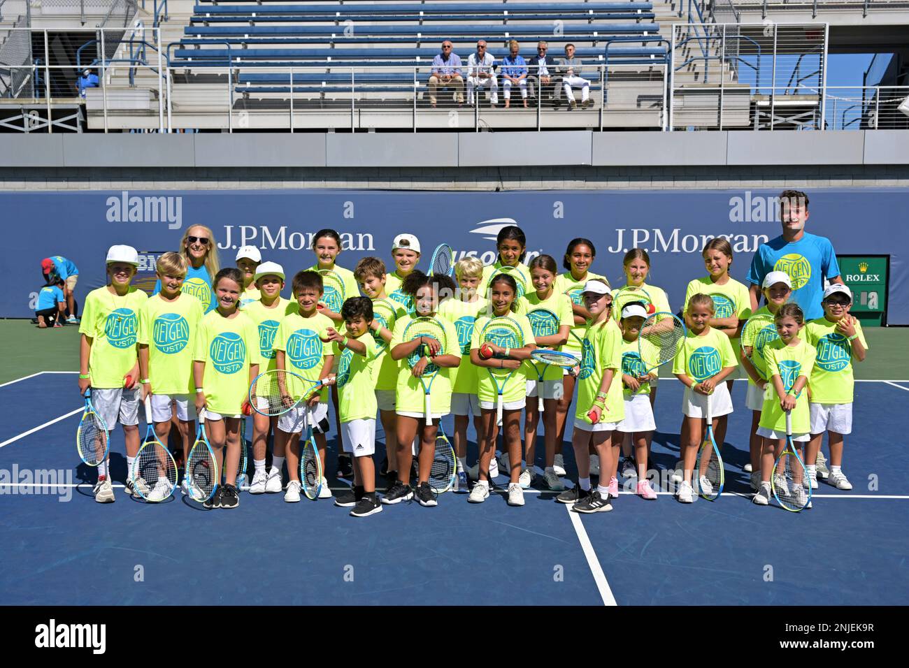 Net Generation activation during a men's doubles match at the 2022 US ...
