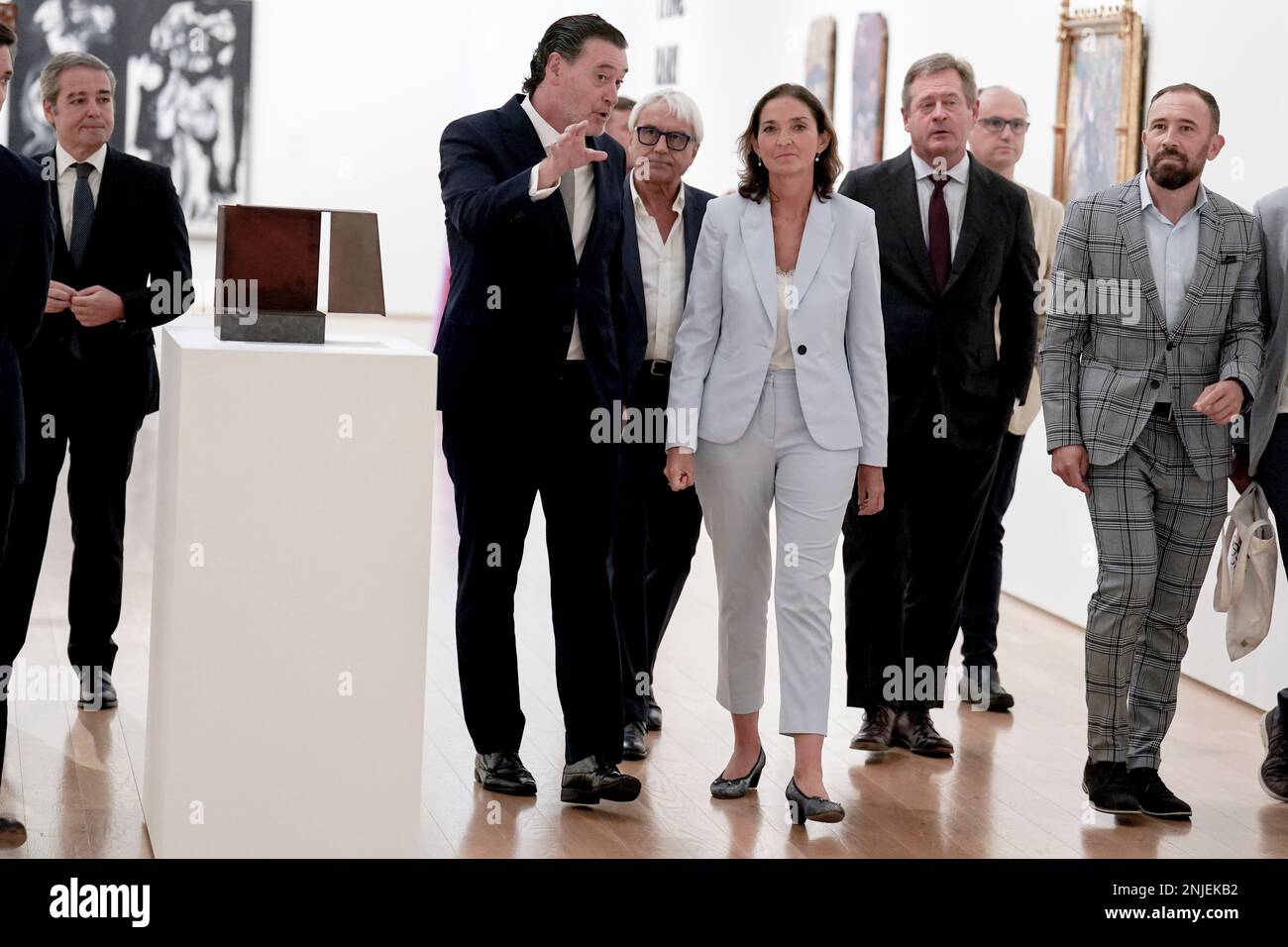 The director of the Bilbao Fine Arts Museum, Miguel Zugaza (2l); the ...