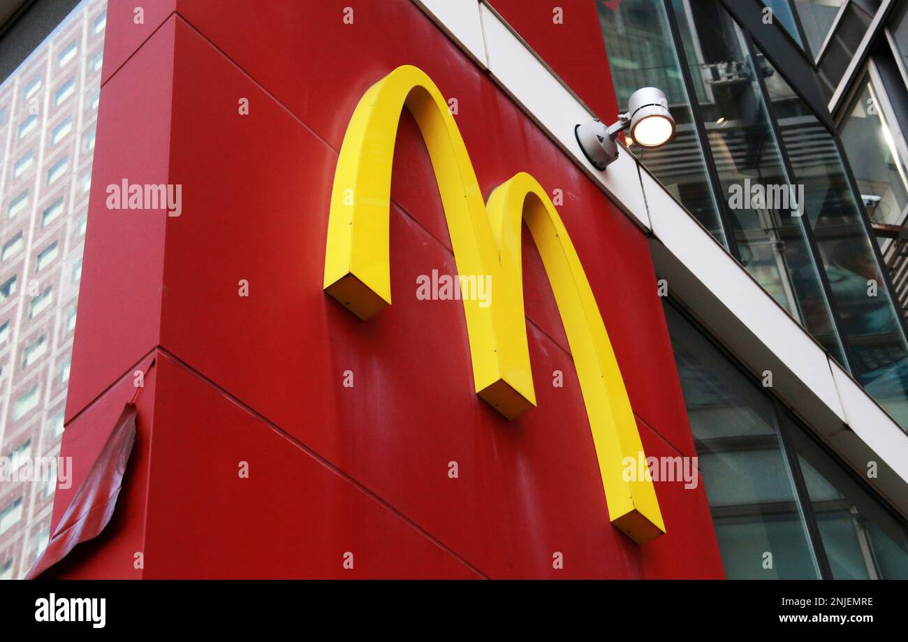 The trademark of McDonald's is seen in Shinjuku Ward, Tokyo on May 10 ...
