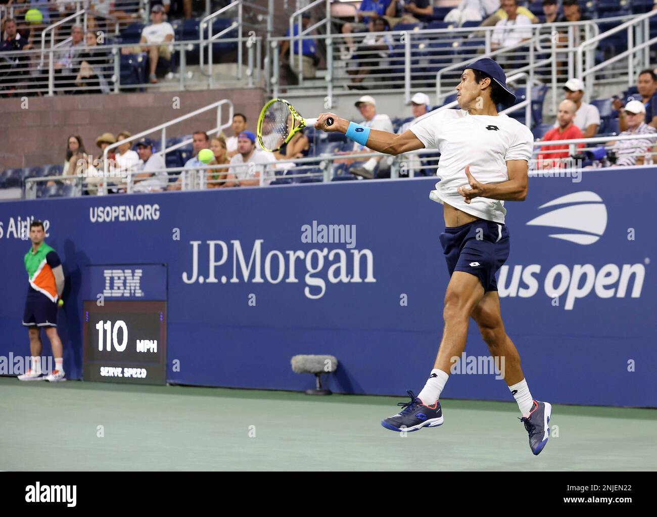 Jason Kubler returns during a men's singles match at the 2022 US Open ...