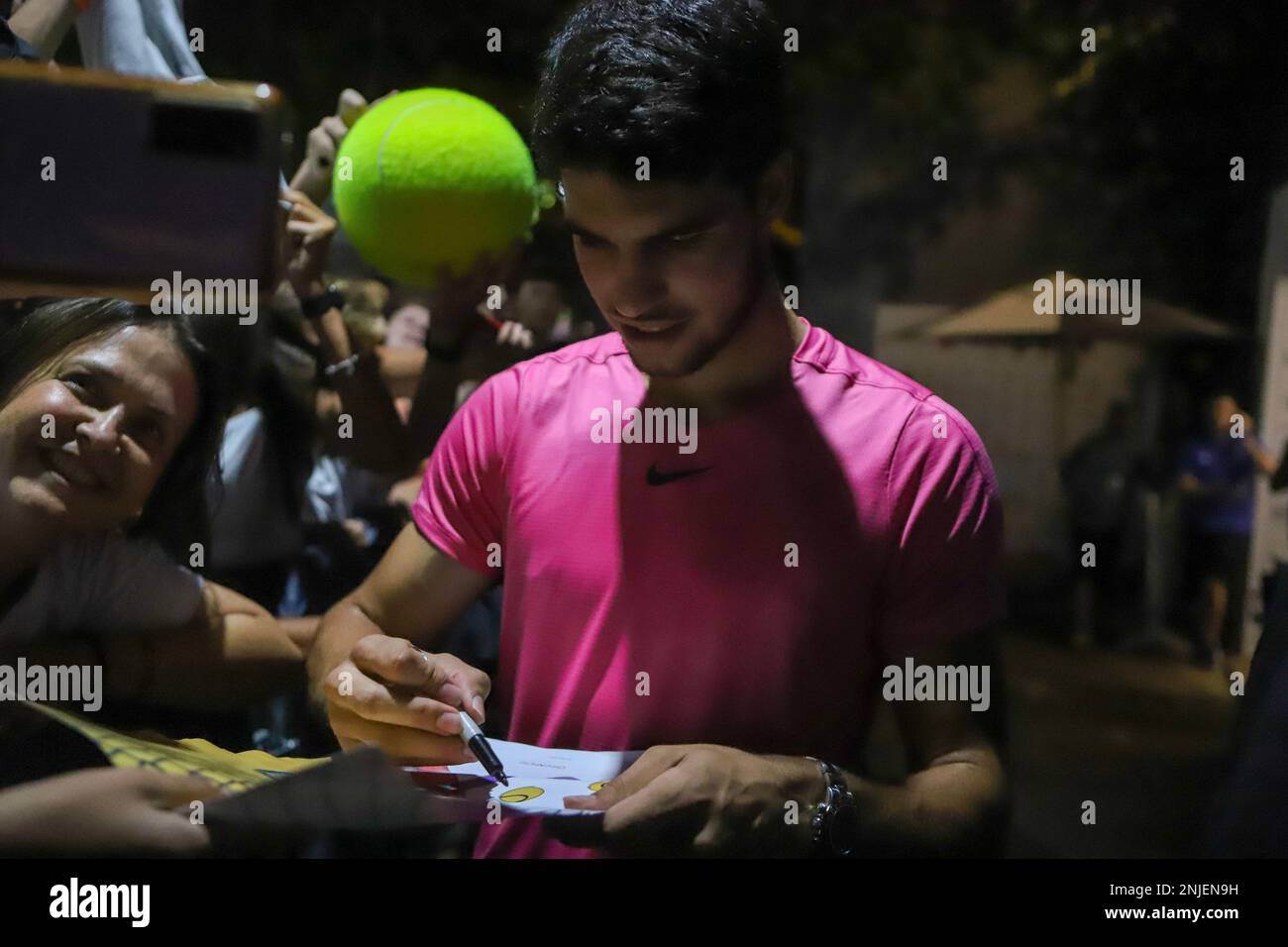 Rio de Janeiro, Brazil, 22th Feb, 2023. Jockey Club Brasileiro, ATP 500 Rio Open, Day 3; Carlos ...