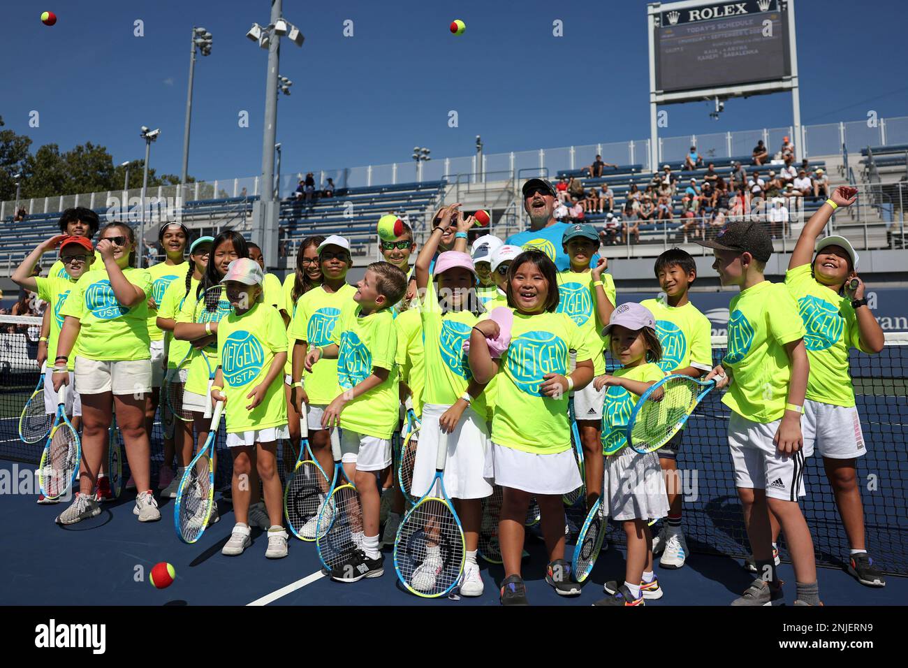 Net Generation activation during a men's singles match at the 2022 US ...