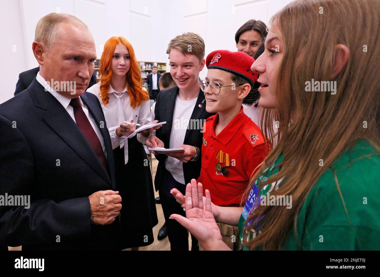 Russian President Vladimir Putin speaks to winners of cultural ...