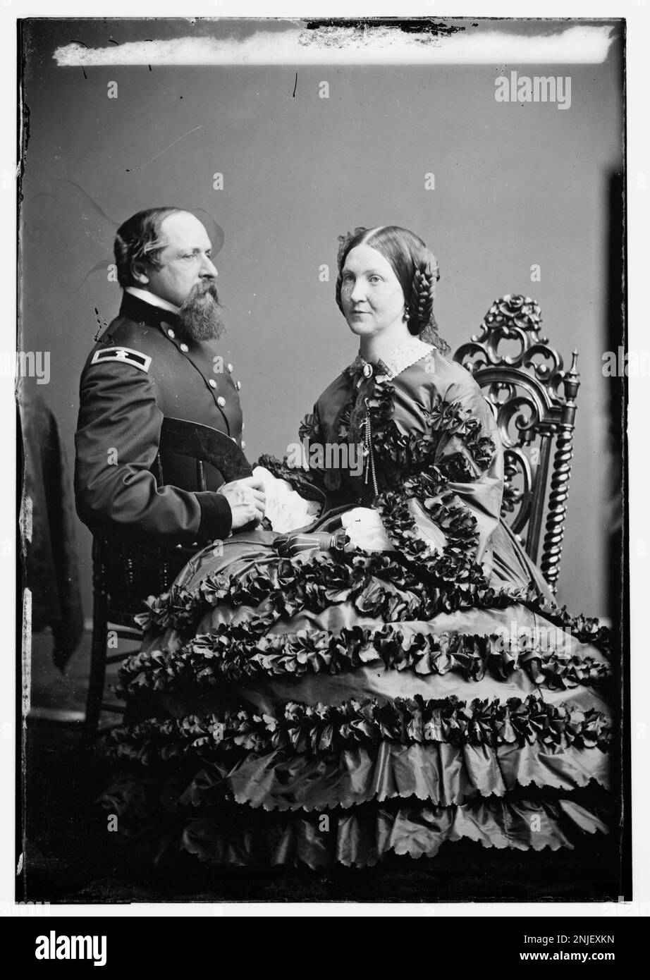 Portrait of General and Mrs. J.B. Ricketts, featuring military leader ...