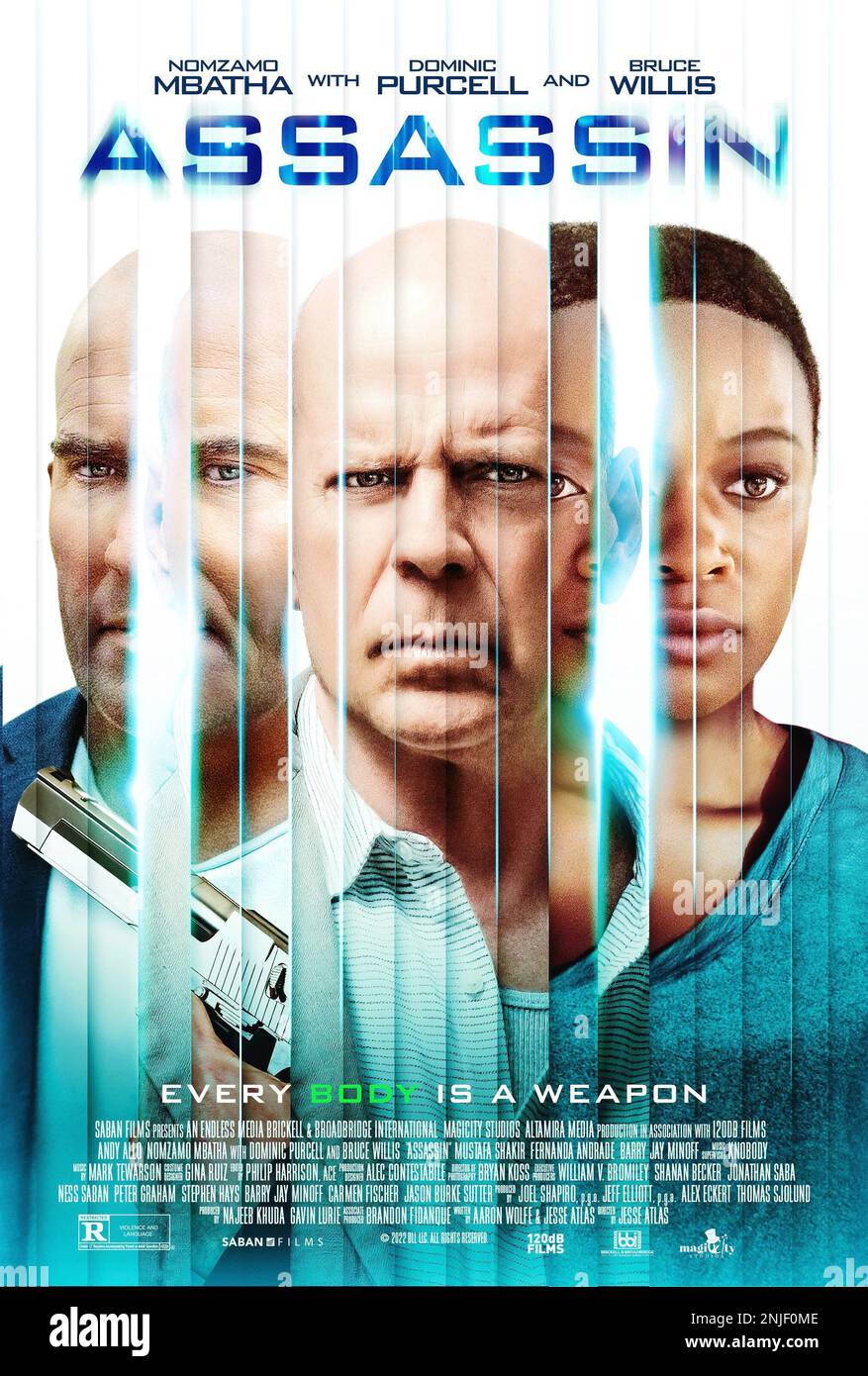 ASSASSIN, US poster, from left: Dominic Purcell, Bruce Willis, Nomzamo ...