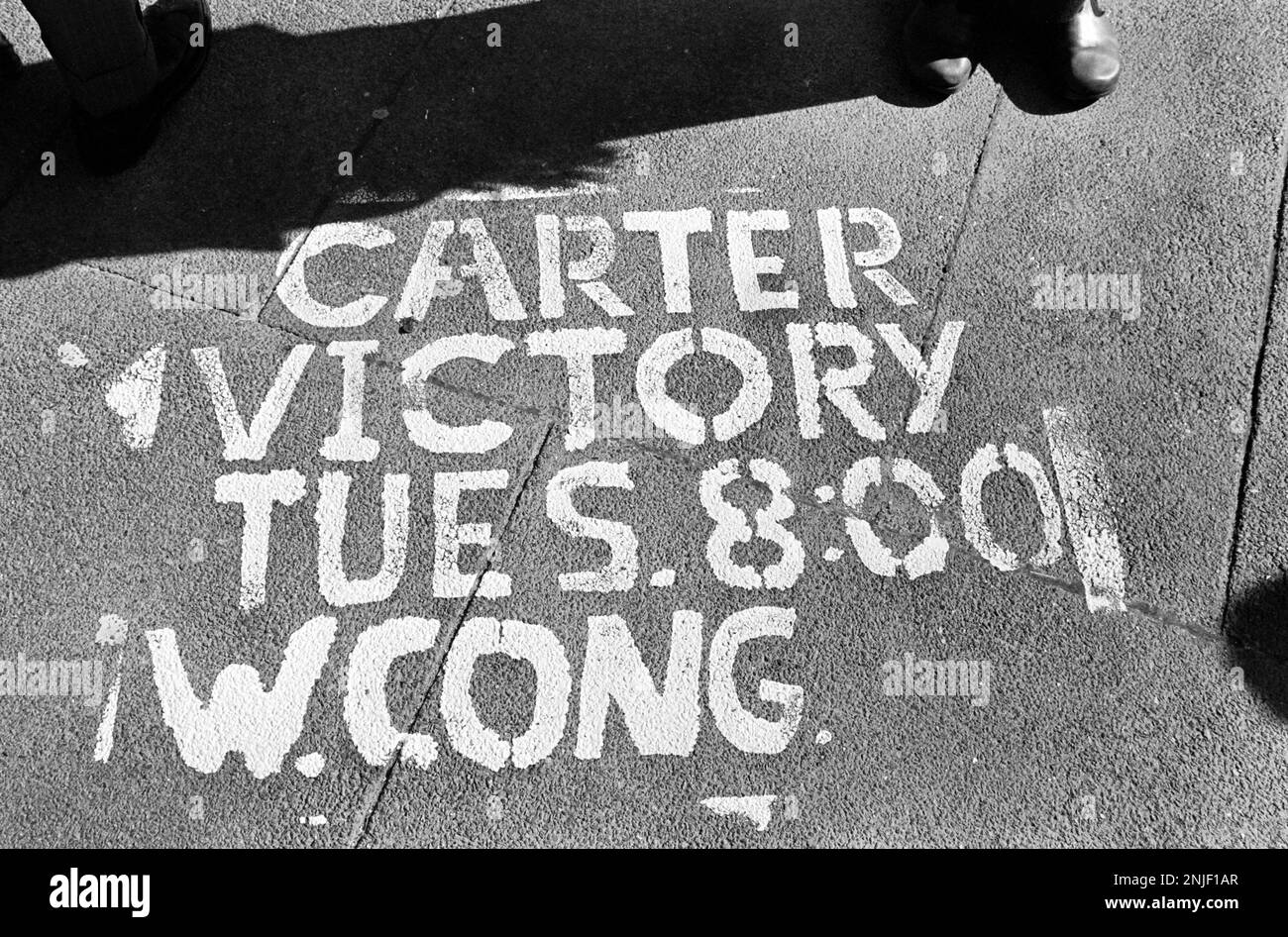 A painted sidewalk invitation to Jimmy Carter's Presidential Victory ...