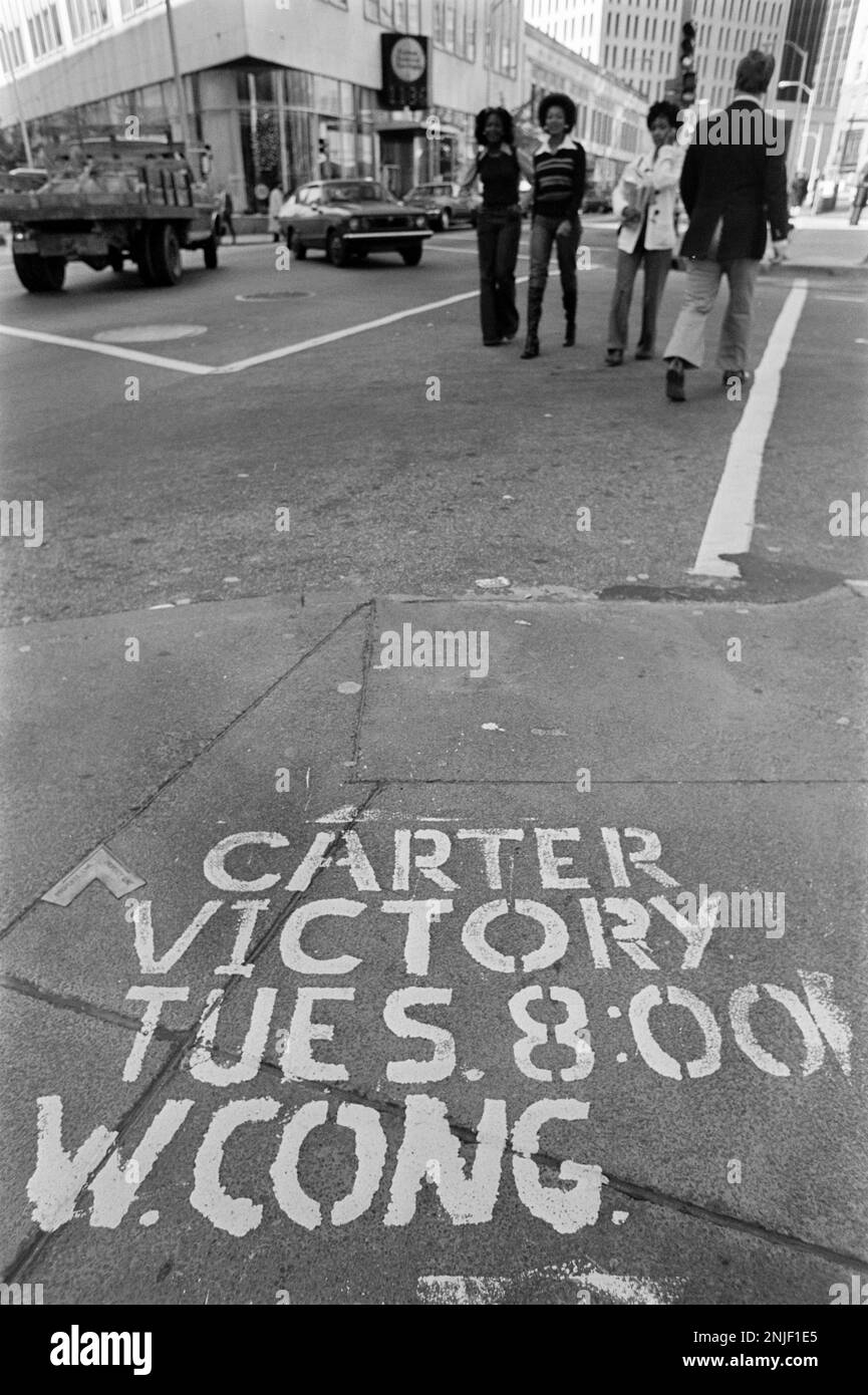 A painted sidewalk invitation to Jimmy Carter's Presidential Victory ...