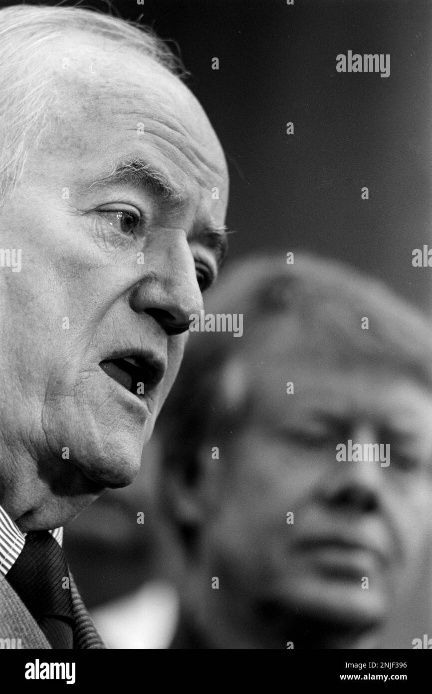 President elect Jimmy Carter and former VP Hubert Humphrey at Carter's ...