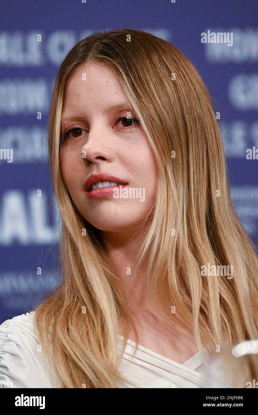 Mia Goth attending the Infinity Pool Press Conference as part of the ...