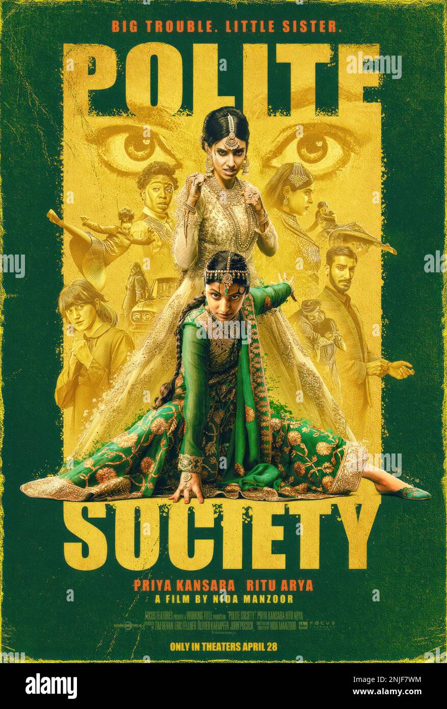 POLITE SOCIETY, US poster, front, from top: Ritu Arya, Priya Kansara ...