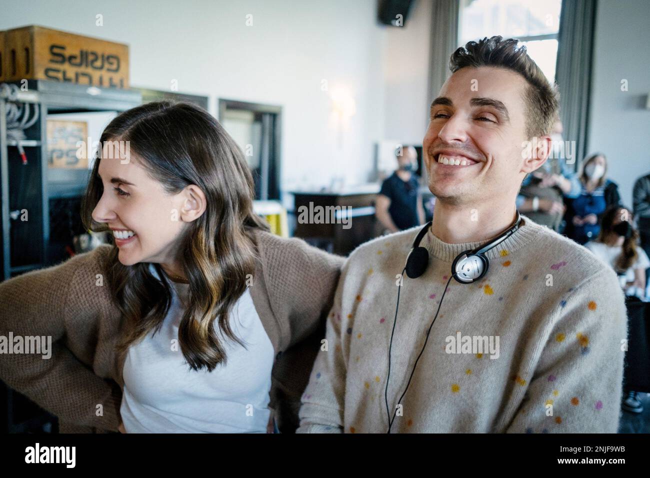 SOMEBODY I USED TO KNOW, from left: Alison Brie, director Dave Franco ...
