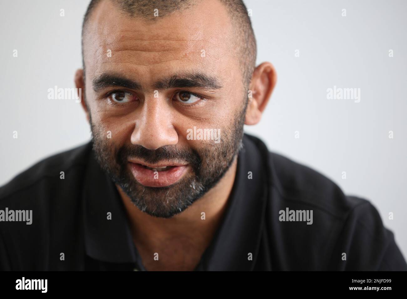 Rugby Japan national team player Michael Leitch attends an interview in ...