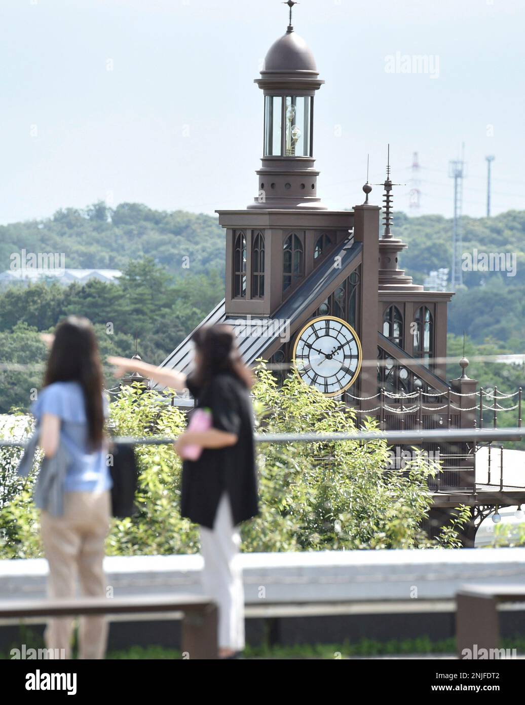 A photo shows Elevator Tower at Ghibli Park in Nagakute, Aichi ...