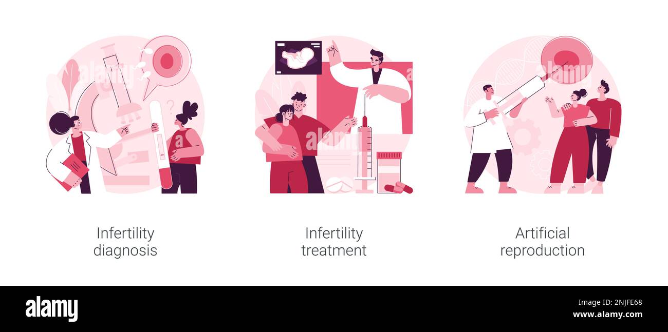 Family planning abstract concept vector illustration set. Infertility ...