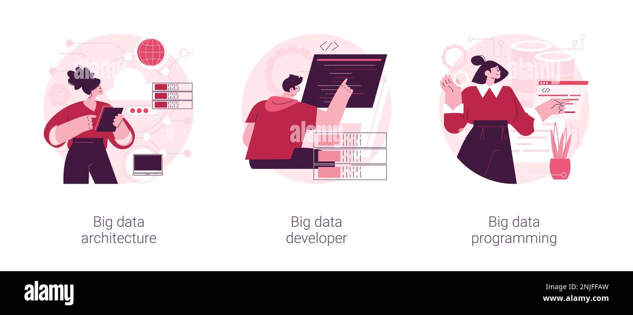 Database Storage Abstract Concept Vector Illustration Set Big Data Architecture Developer
