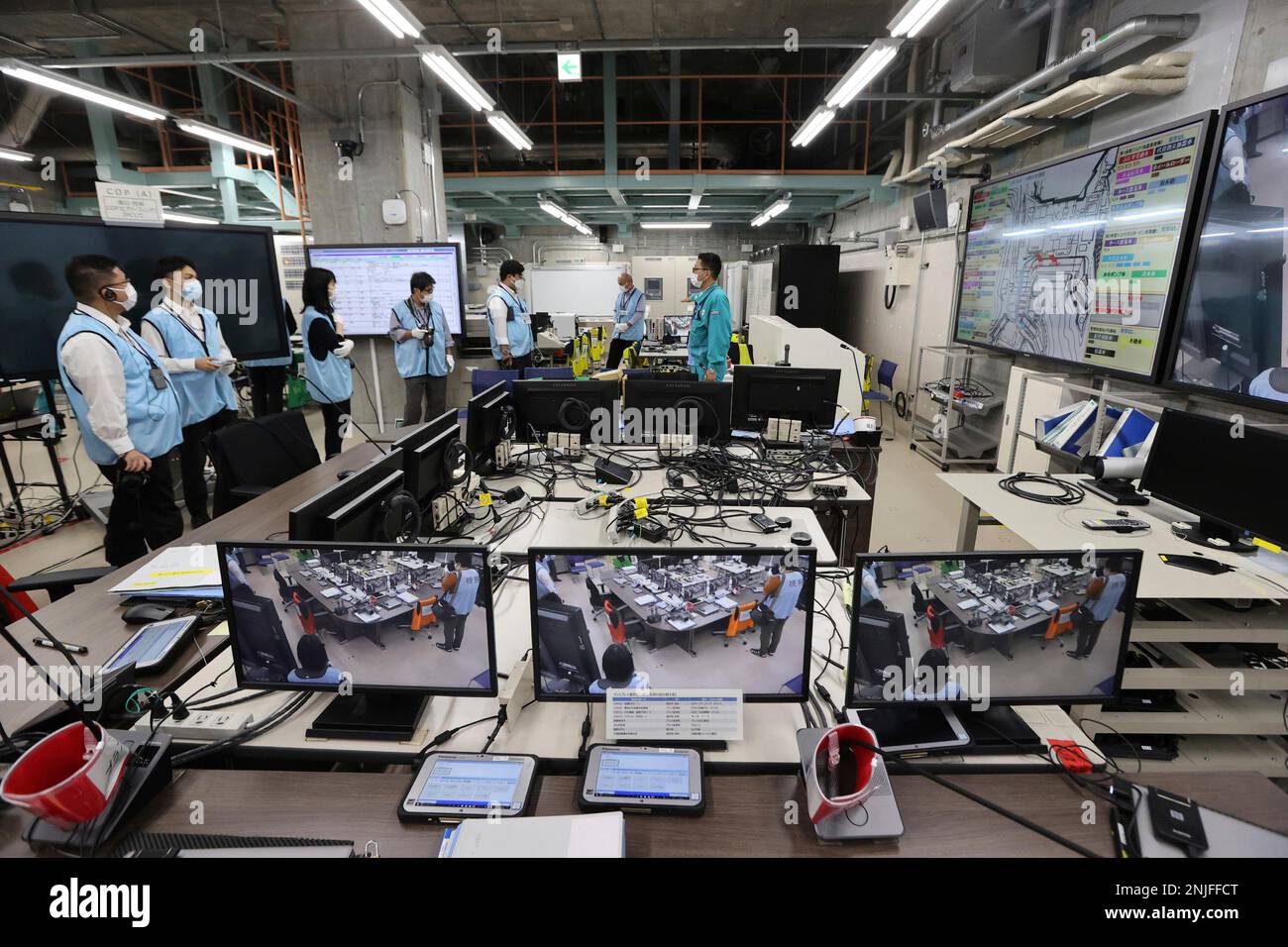 A picture shows the emergency response room of Shimane Nuclear Power ...