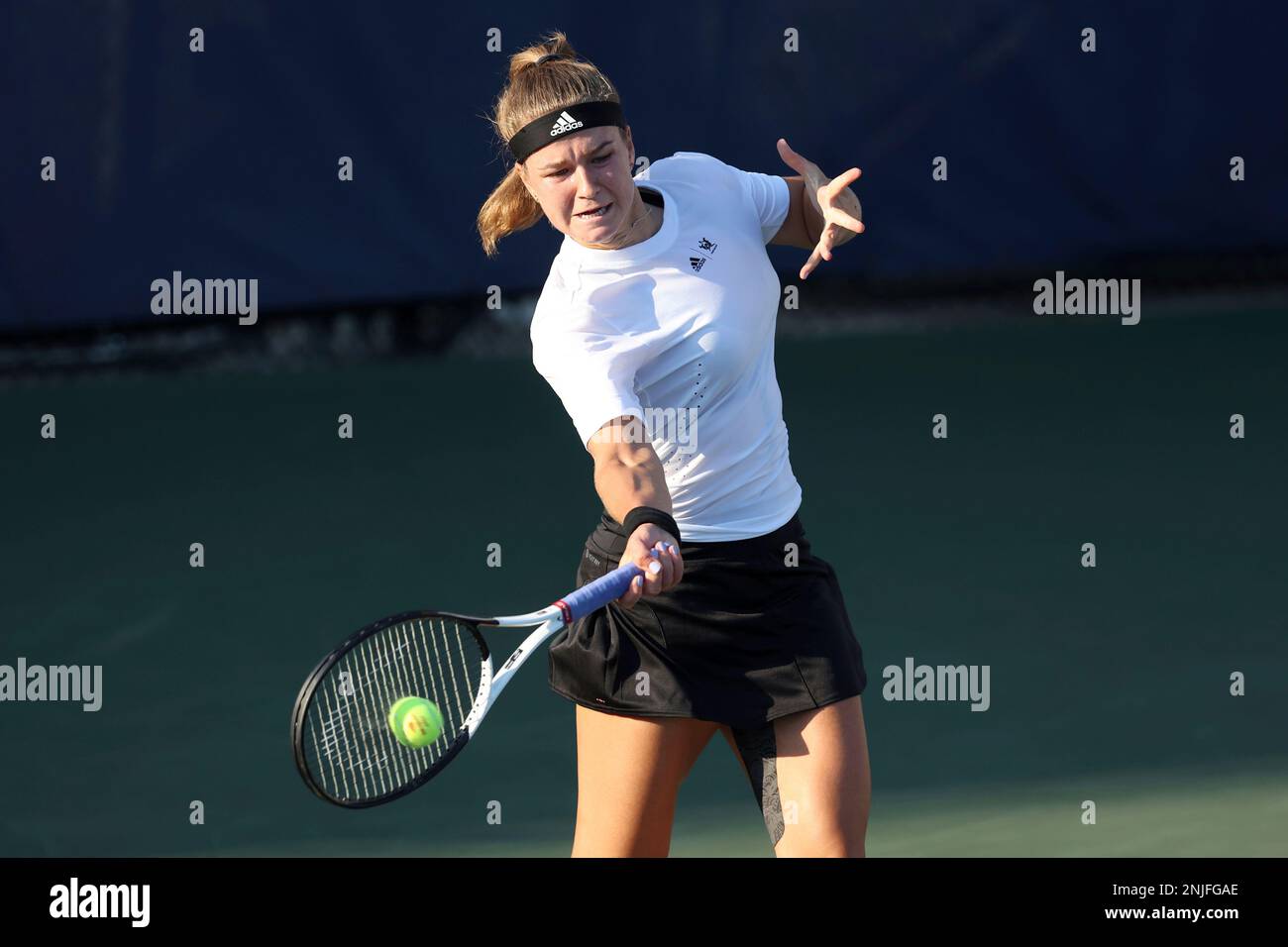 Karolina Muchova during a women's singles match at the 2022 US Open ...