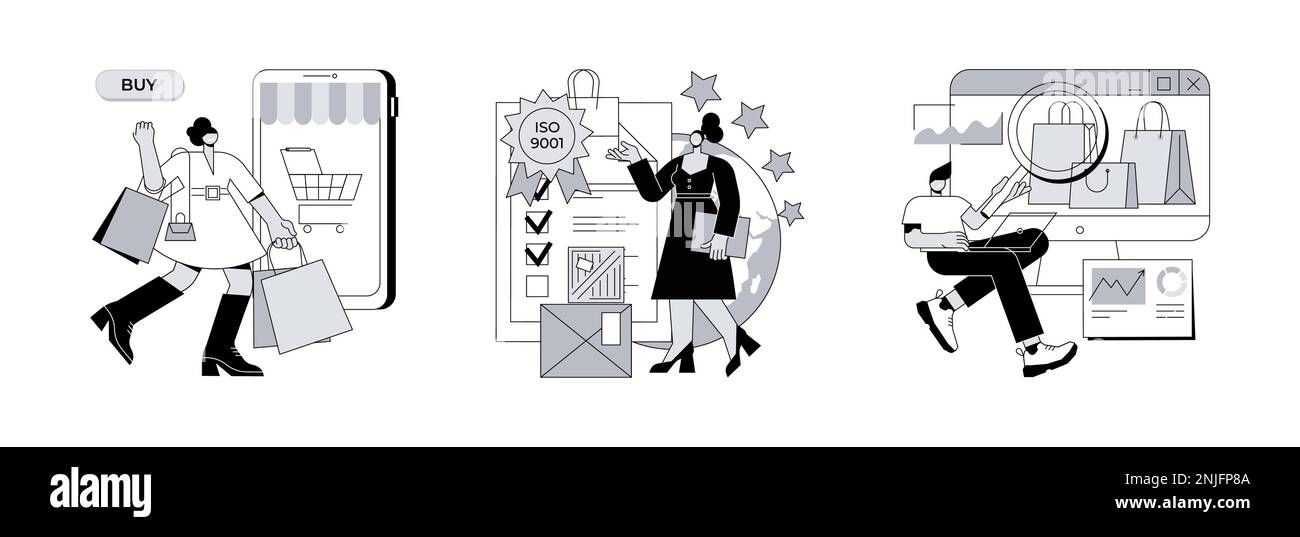 Customer satisfaction abstract concept vector illustration set ...