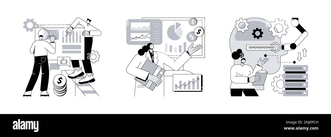 Big data abstract concept vector illustration set. Analytics and data ...