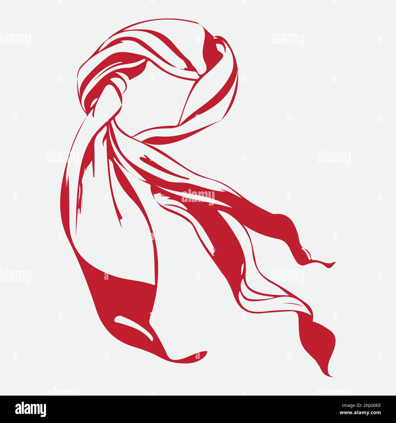 Illustration of a red scarf on a white background Stock Vector Image ...
