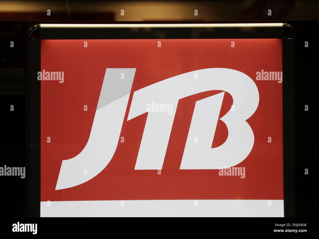 The trademark of JTB Corporation is seen in Chiyoda Ward, Tokyo on ...