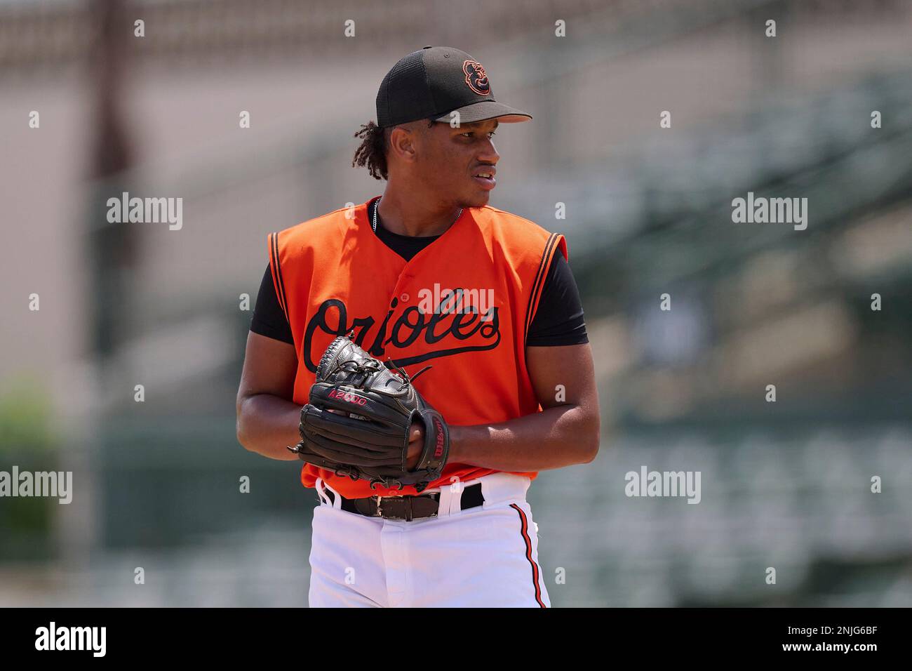 FCL Orioles pitcher Yonatan Pineda (77) during a Florida Complex League ...
