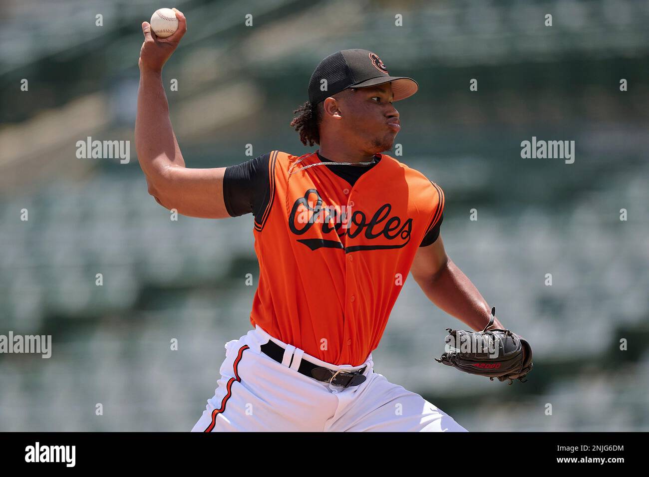 FCL Orioles pitcher Yonatan Pineda (77) during a Florida Complex League ...
