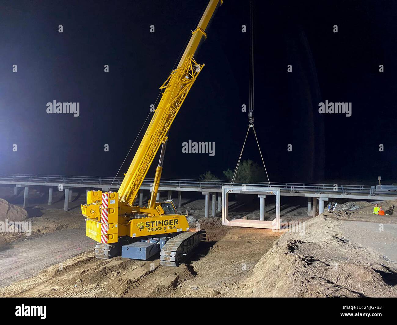 This photo provided by Caltrans shows construction on a washed out ...