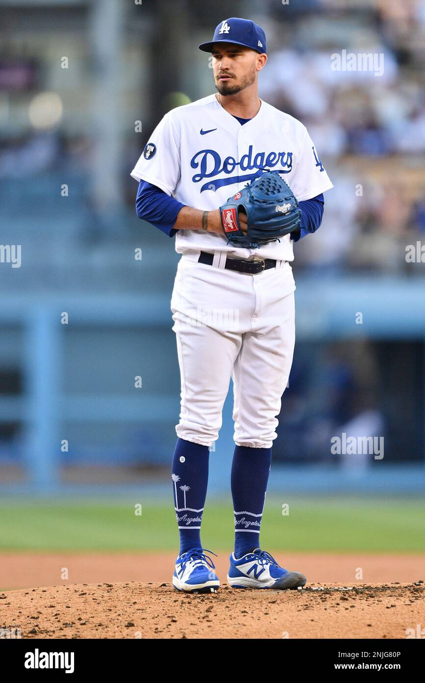 LOS ANGELES, CA - AUGUST 24: Los Angeles Dodgers pitcher Andrew Heaney ...