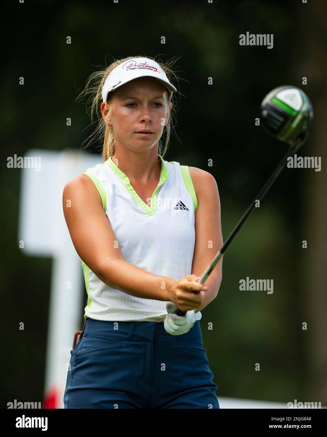 OTTAWA, ON - AUGUST 25: Lauren Hartlage of the United States prepares ...