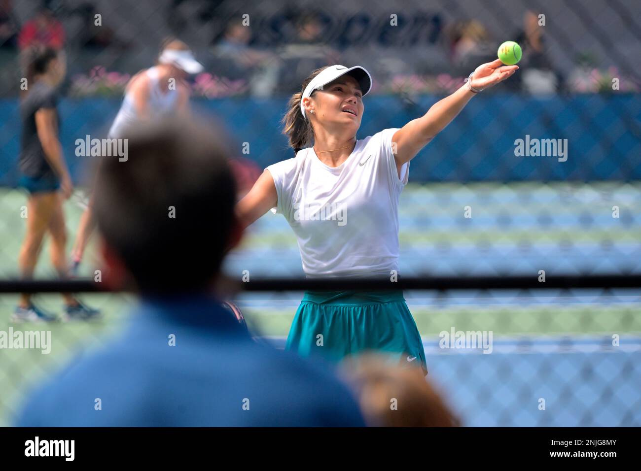 Emma Raducanu during practice at the 2022 US Open, Friday, Aug. 26 ...