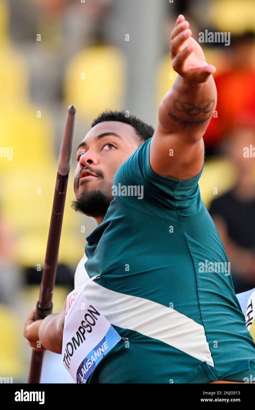 Curtis Thompson of the United States competes in the Javelin Throw Men ...