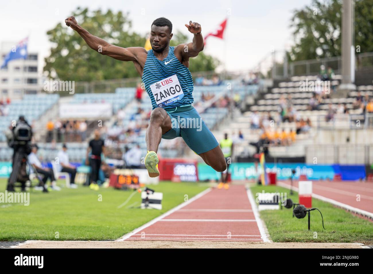 Hugues Fabrice Zango of Burkina Faso competes in the Triple Jump Men at ...
