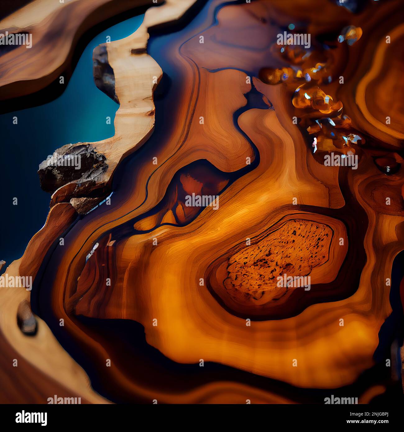 Wood slab with epoxy resin surface abstract background. Decorative ...