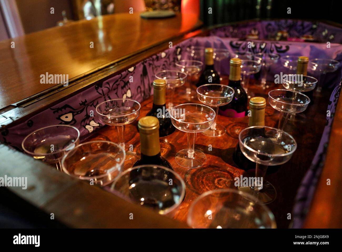 The Haunted Mansion coffin Bruce Michaud converted into a bar pictured ...