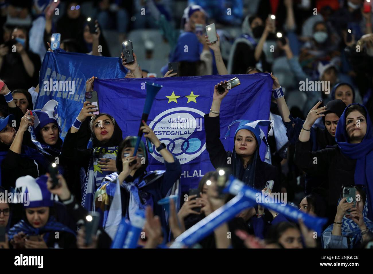 In this photo provided by Iranian Students' News Agency, ISNA, female ...