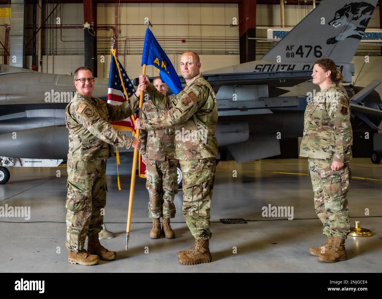 U.S. Air National Guard Lt. Col. Steven Schultz, right, assumes command ...