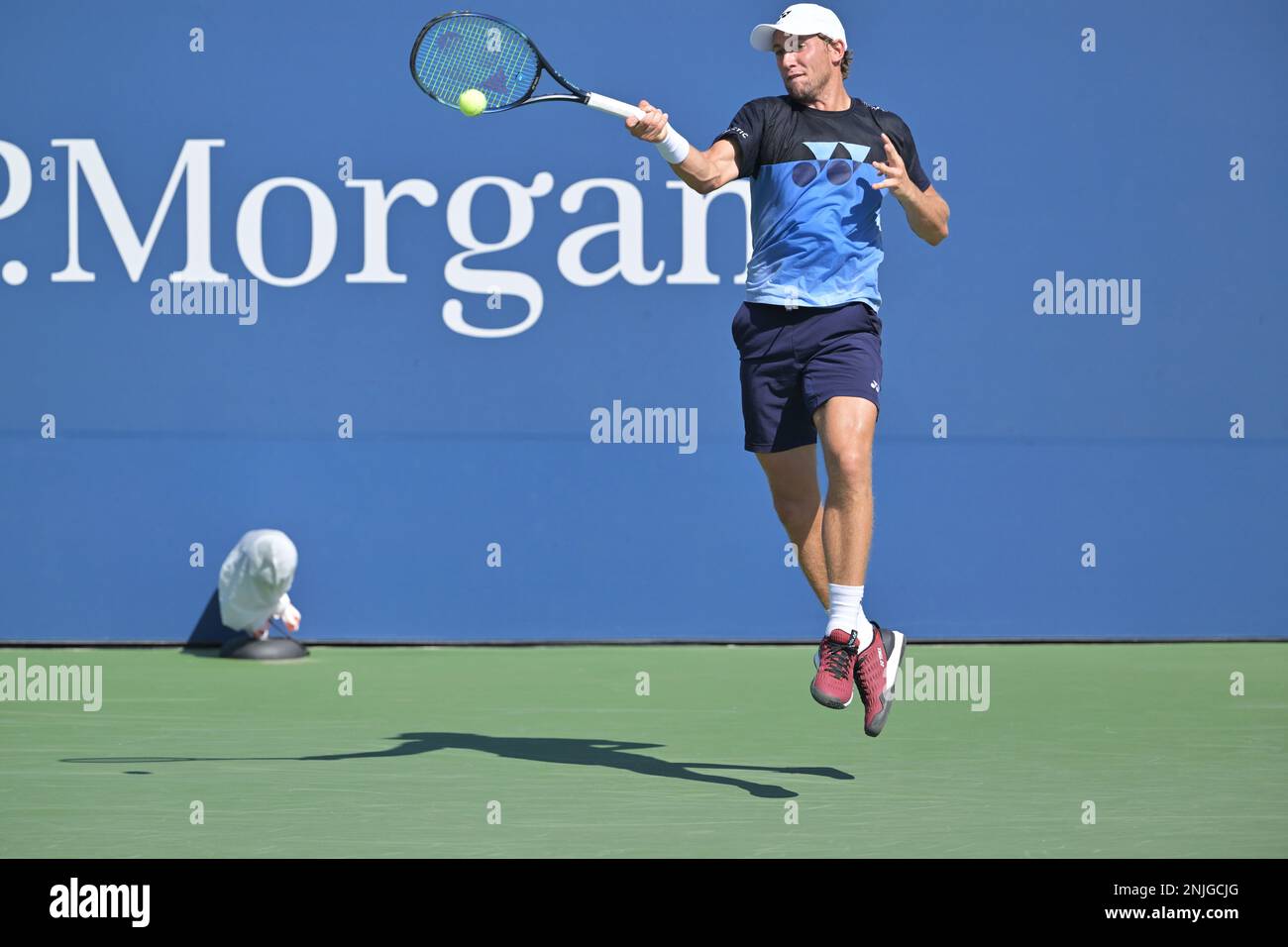 Casper Ruud during practice at the 2022 US Open, Thursday, Aug. 25 ...