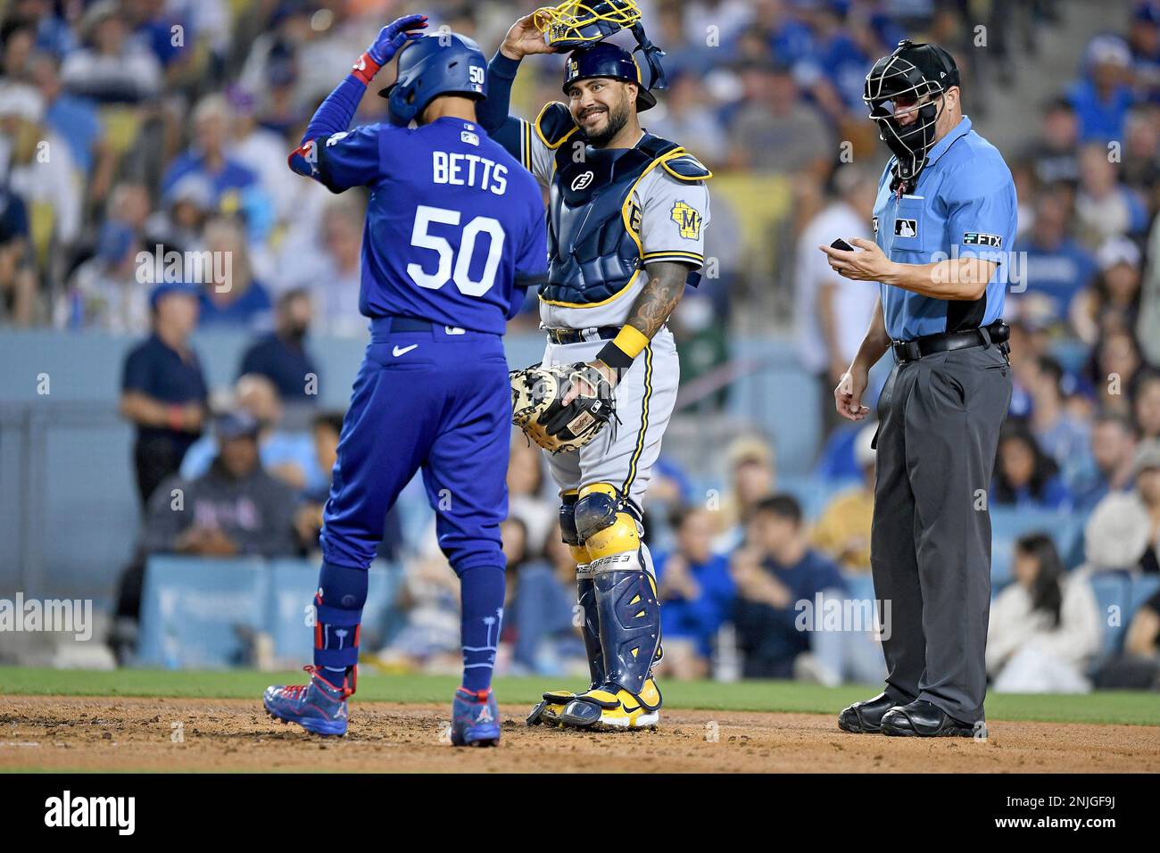LOS ANGELES, CA - AUGUST 22: Los Angeles Dodgers OF Mookie Betts (50 ...