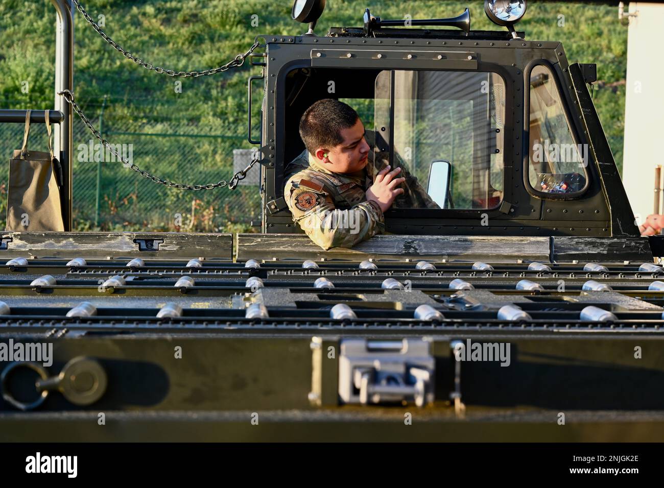 U.S. Air Force Senior Airman Aaron Hernandez, 721st Aerial Port ...