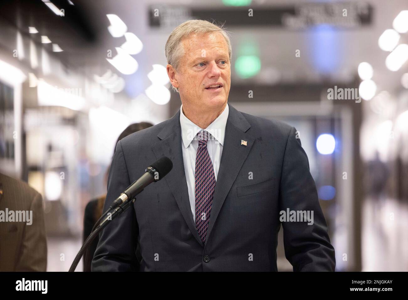 Governor Charlie Baker speaks about East-West Passenger Rail at Union ...
