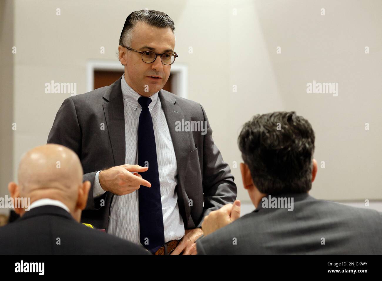 Capital defense attorney Casey Secor speaks with Assistant State ...