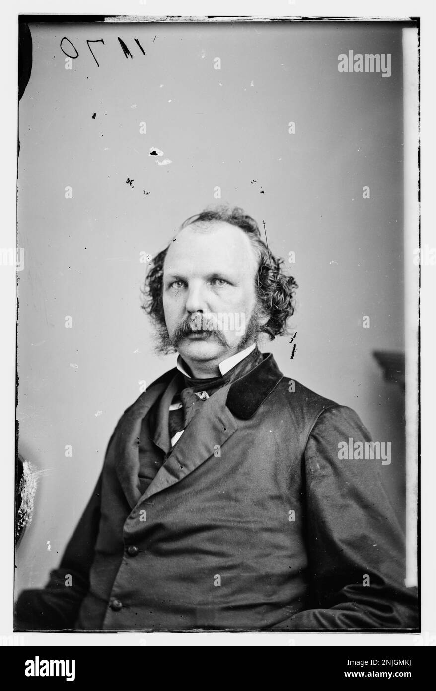 Portrait of John Godfrey Saxe, a 19th-century American poet and writer ...