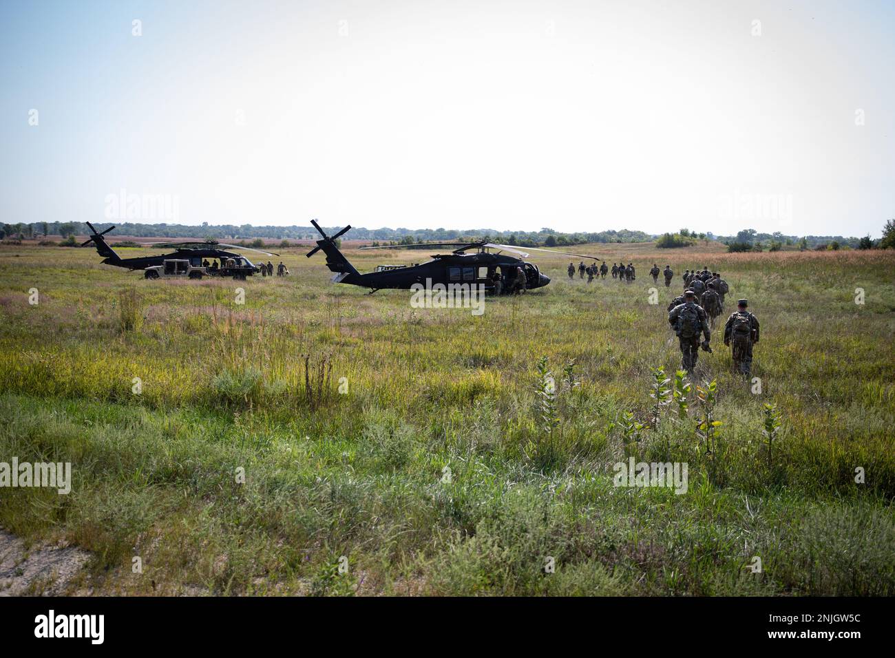 U.S. Army Soldiers conducting the U.S. Army Pathfinder course, walk ...