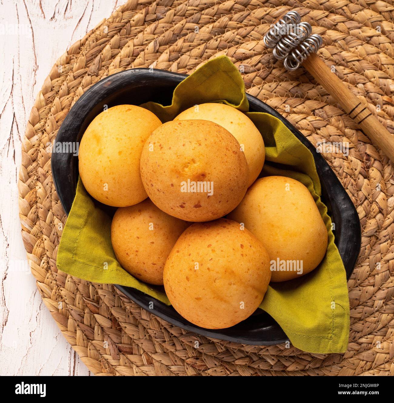 Baked almojabanas for Breakfast - Traditional Colombian Bakery Stock ...