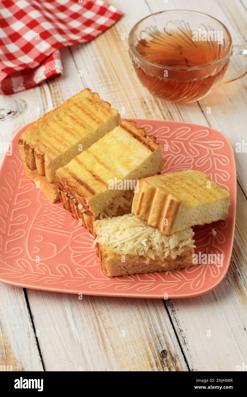Roti Bakar Keju, Bandung Sandwich Bread Toast with Shredded Cheese ...