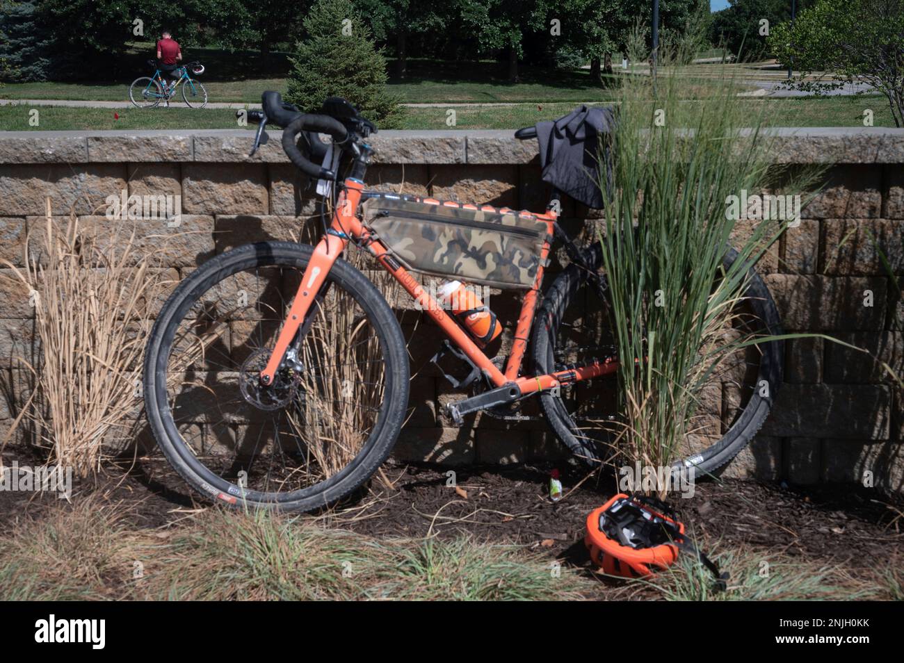 Matt Thurston sits on his bike outside of the finish line during the ...