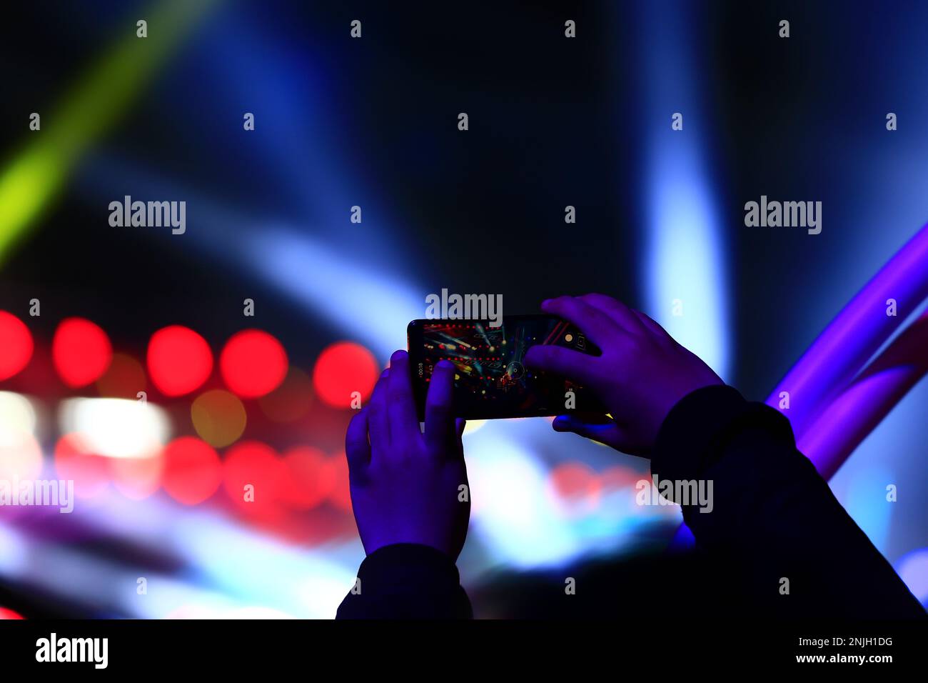 Stage lighting effect in the dark, close-up pictures Stock Photo - Alamy