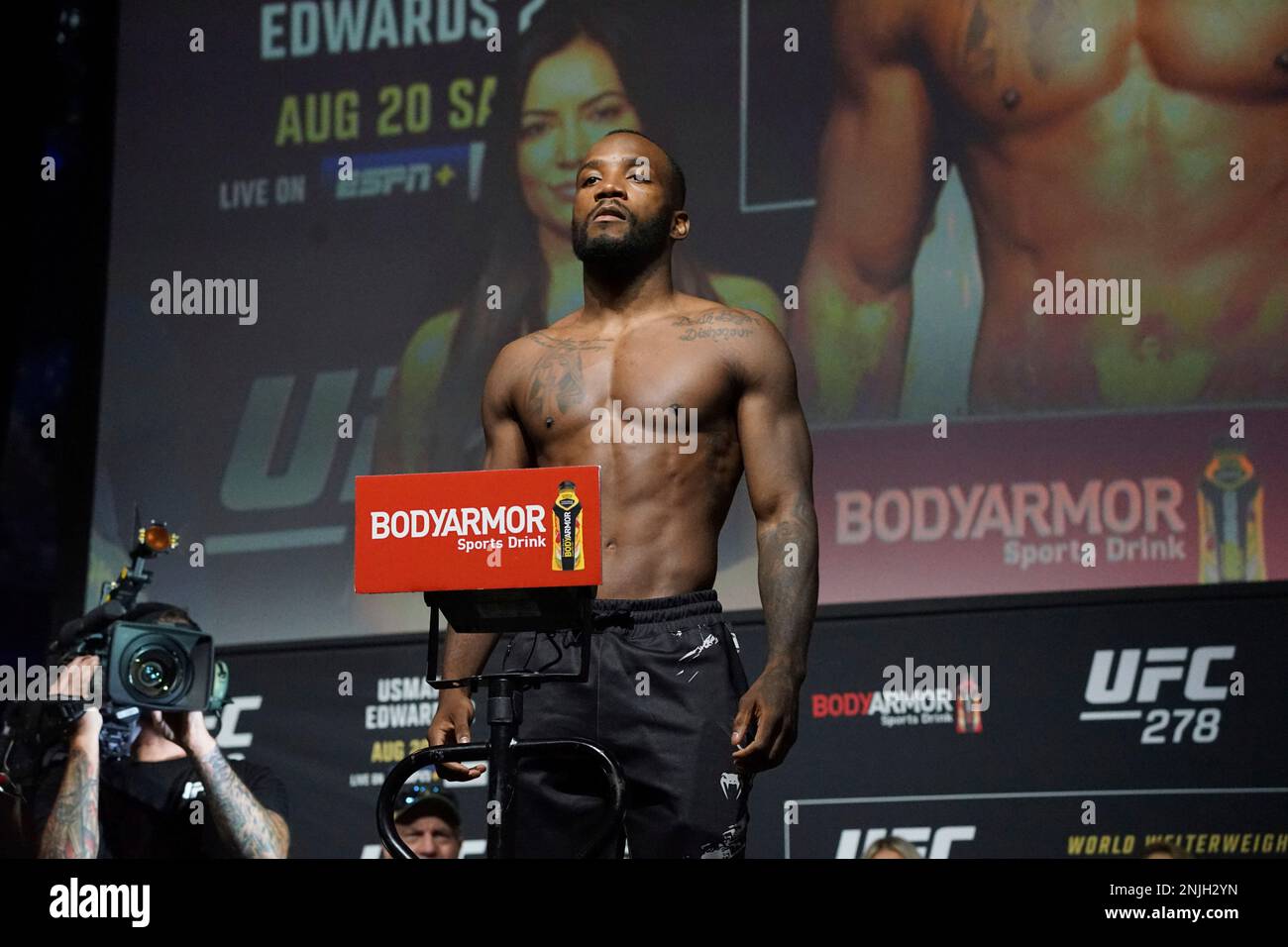 SALT LAKE CITY, UT - AUGUST 19: Leon Edwards weighs in for UFC 278 bout ...