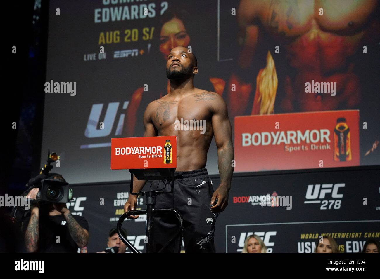 SALT LAKE CITY, UT - AUGUST 19: Leon Edwards weighs in for UFC 278 bout ...